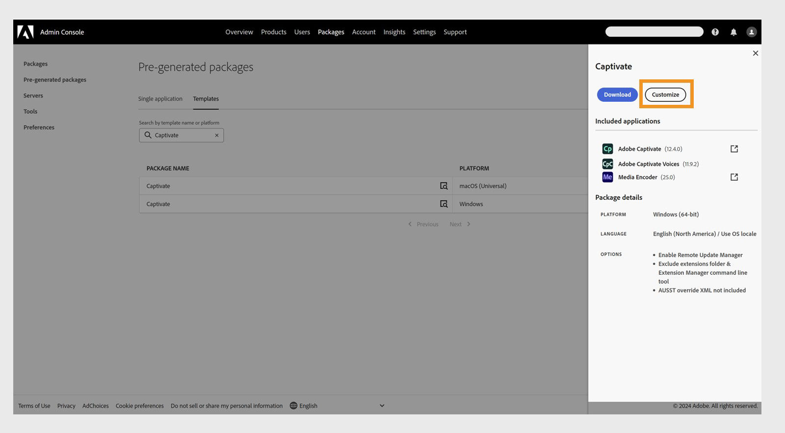 How to Create and Deploy Adobe Captivate Packages | Admin Console Guide